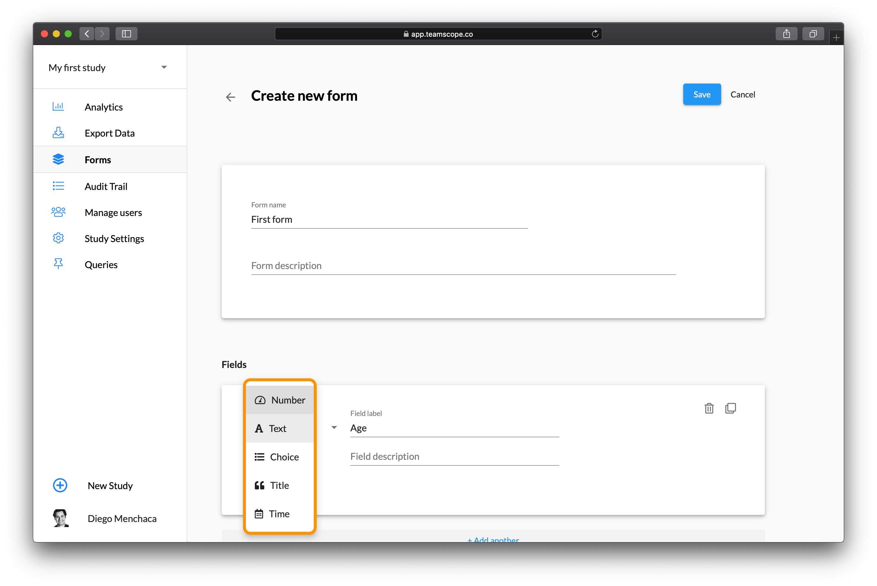 Using the form builder - Teamscope Help
